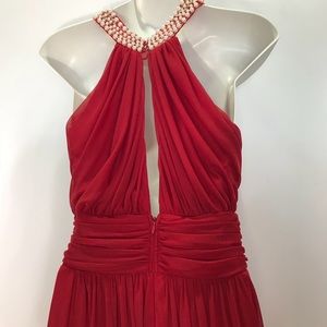 Juno | Dresses | Red Long Prombridesmaid Dress Halter Top Small | Poshmark